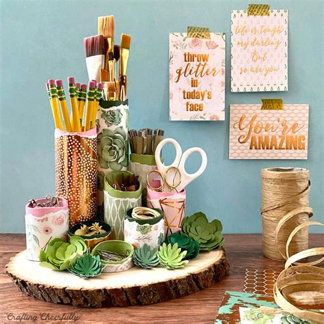 Diy Desktop Organizer Crafting Cheerfully
