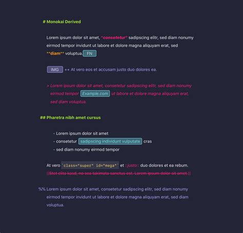 monokai derived ulysses styles and themes