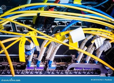 Server Rack With Switch Boards And Cables Stock Image Image Of Industry Computer 207316763