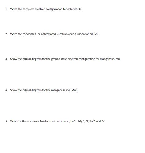 Solved Write The Complete Electron Configuration For Chegg Com