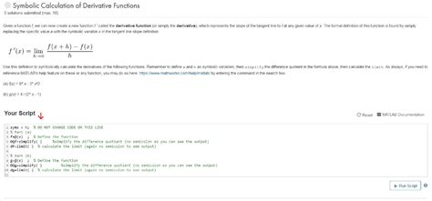 Solved Matlab Symbolic Calculation Of Derivative Functions