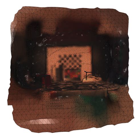 a the fitted mesh on the fully registered point cloud with taubin
