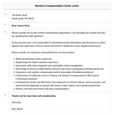 workers compensation cover letter velvet jobs
