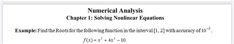 Solved Numerical AnalysisChapter Solving Nonlinear Chegg