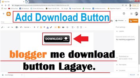 How To Add Download Button In Blogger Step By Step 2022 Youtube