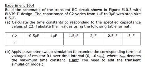 Solved Experiment Build The Schematic Of The Transient Chegg Com