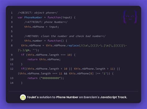 Foulets Solution For Phone Number In Javascript On Exercism