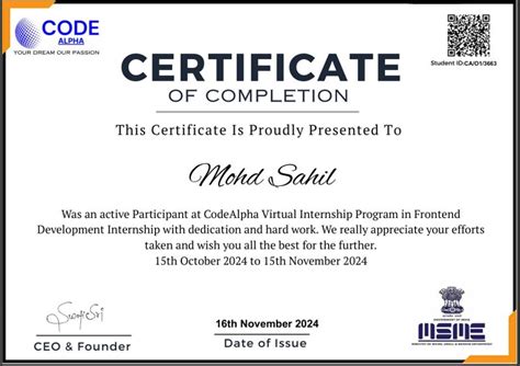 frontenddevelopment internshipjourney codealpha webdevelopment