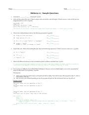 Midterm 1 Practice Solutions Pdf Name Date Midterm 1 Sample Questions 1 00001001 Is