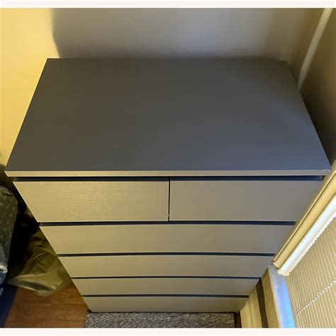 Ikea Malm 6 Drawer Chest Grey At Leroy Vanleer Blog