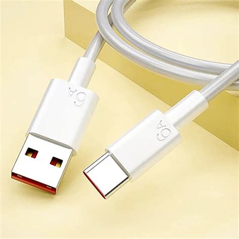 1M Mobile Phone Charging Cable 6A Fast Charging Type C