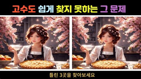 【틀린그림찾기다른그림찾기】 관찰력 고수도 쉽게 찾지 못하는 문제 【집중력 향상기억력강화두뇌운동】spot The Difference Find The