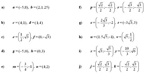 math exercises and math problems vectors