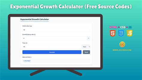 Exponential Growth Calculator Using Html Css And Javascript Free Source Code Jv Codes 2025 Exponential Growth Calculator Using Html Css And Javascript Free Source Code Jv Codes 2025
