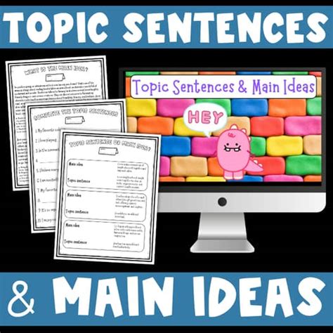Topic Vs Main Idea Passages And Sentence Lesson Starters Practice
