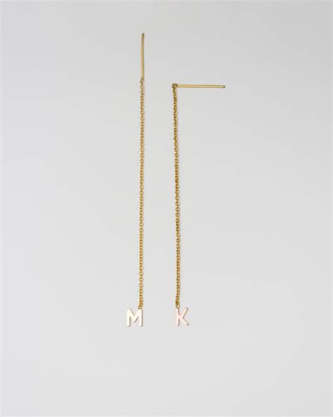 14k Initial Threader Earring Eande Project