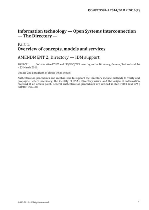 ISO IEC DAmd Directory IDM Support