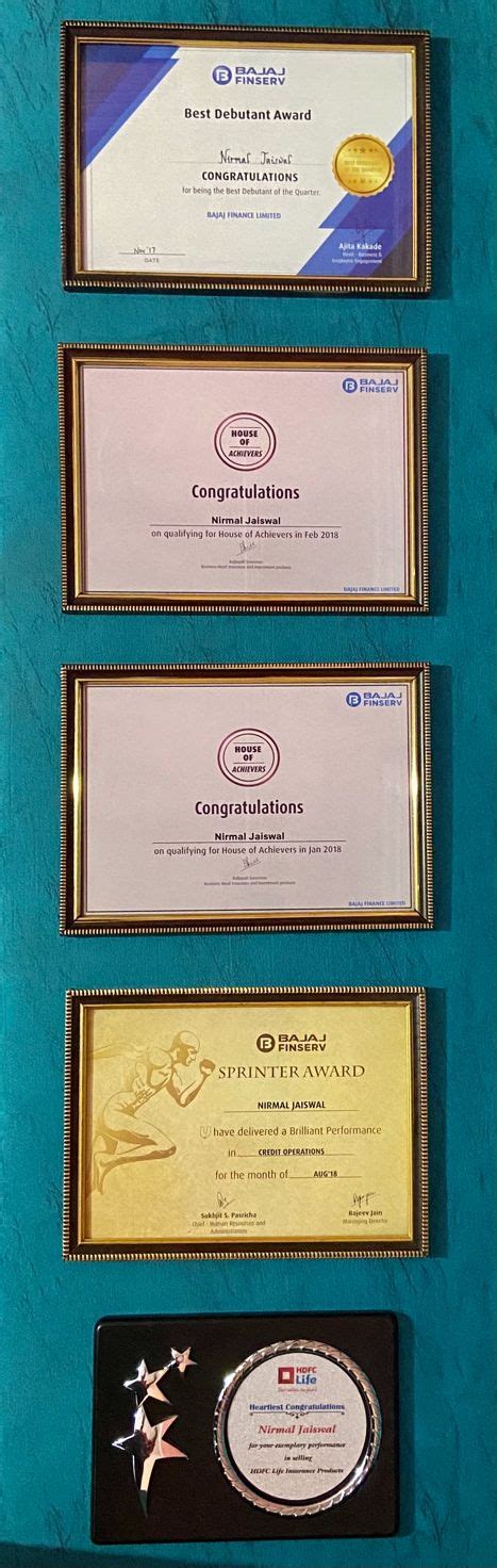 Nirmal Jaiswal On Linkedin My Achievements 🏆in Bajaj Finserv