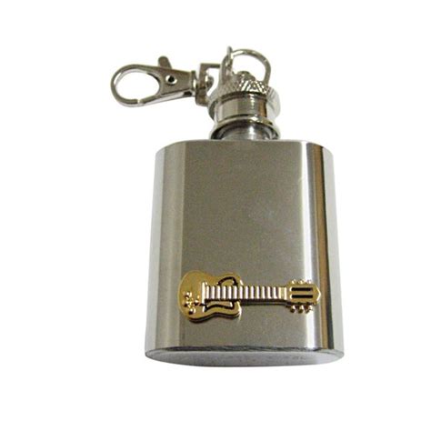 kiola designs other gold toned guitar musical instrument flask