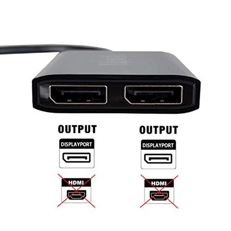 UPTab DisplayPort To Dual DisplayPort K Adapter Multi Monitor Splitter Converter Multi Stream