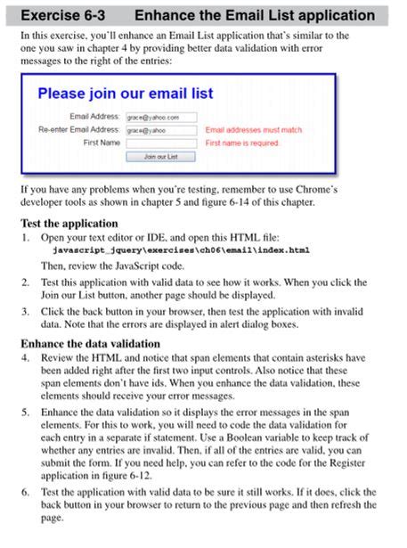 Solved Exercise 6 3 Enhance The Email List Application In Chegg Com
