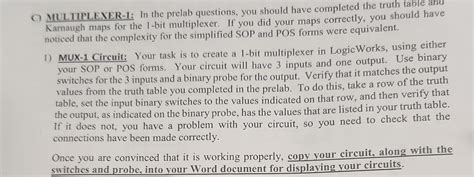 Solved C Multiplexer 1 In The Prelab Questions You Should