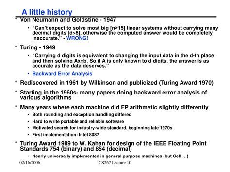 Ppt Cs 267 Applications Of Parallel Computers Floating Point Arithmetic Powerpoint