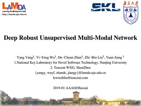deep robust unsupervised multi modal network ppt download