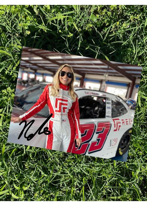 Natalie Decker Autograph Reprint Poster Female Nascar Driver Framed