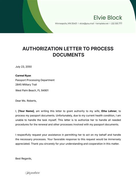 Guardian Authorization Letter For From Pport