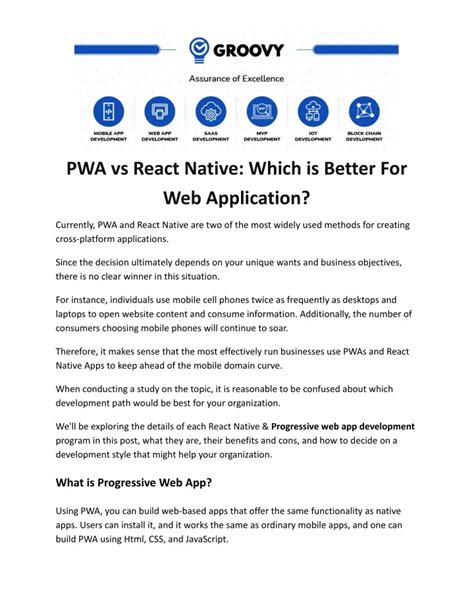 Ppt Pwa Vs React Native Which Is Better For Web Application