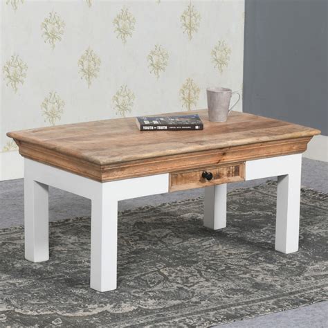 Balshire Coffee Table With Drawer Solid Mango Wood Oak World
