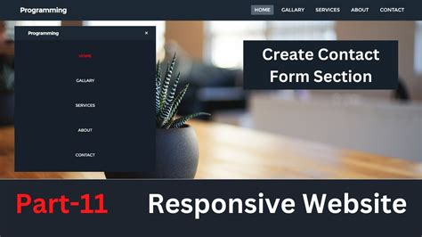 Create Contact Form Section Responsive Website Using Html And Css Youtube