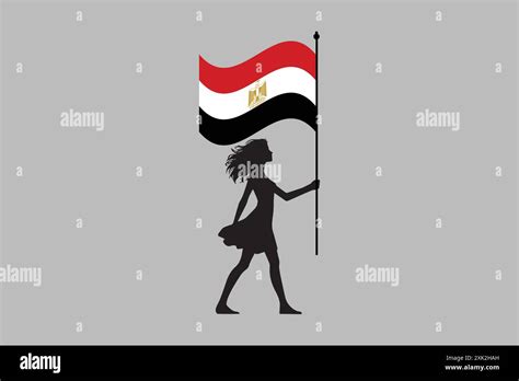 Egypt Girl With Flag Stock Vector Image And Art Alamy