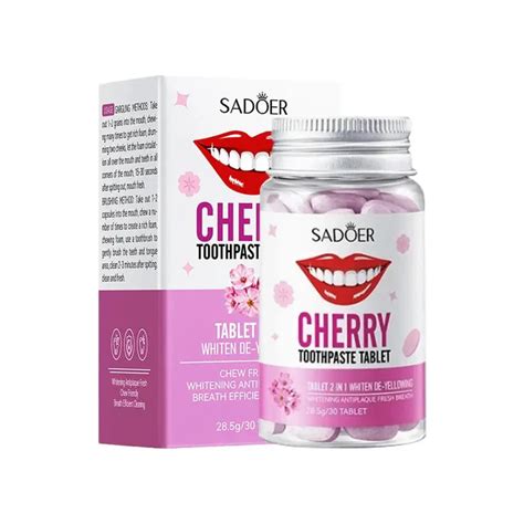 Sadoer Cherry Solid Toothpaste 2in1 Tablet Whiten De Yellowing Coswinpk