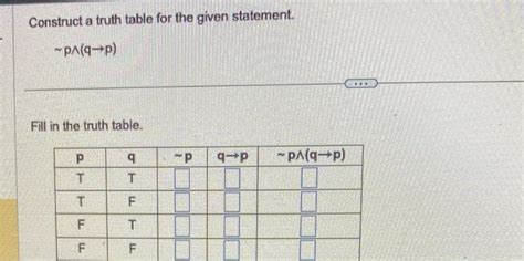 solved construct a truth table for the given compound