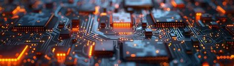 Hyperdetailed Circuit Board Abstract With Microscopic Transistorscopper Tracesand Glowing