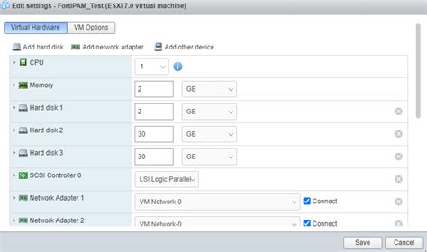 Configure Fortipam Vm Hardware Settings Fortipam Private Cloud 1 1 0
