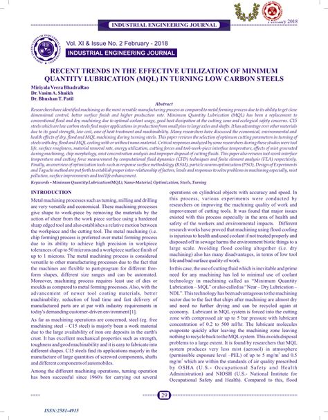 Pdf Recent Trends In The Effective Utilization Of Minimum Quantity Lubrication Mql In