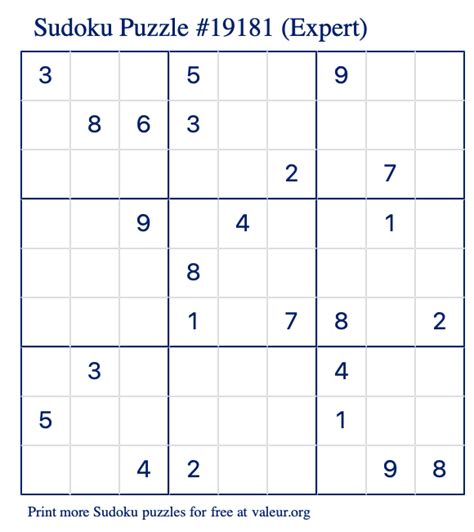 Expert Sudoku Printable