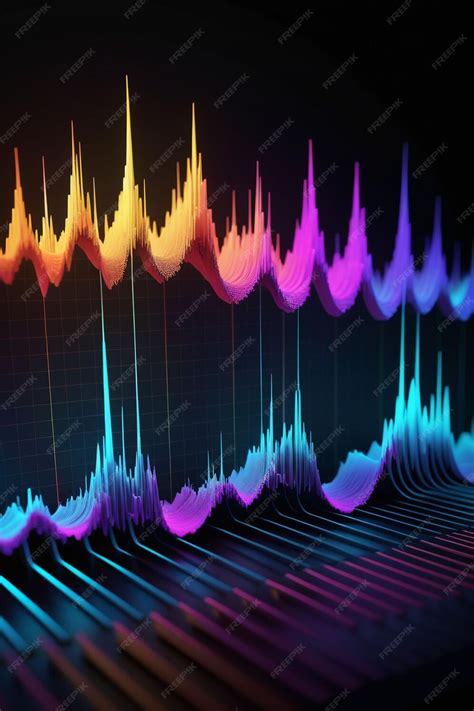 Premium Photo Colorful 3d Audio Spectrum Visualization Vertical Composition