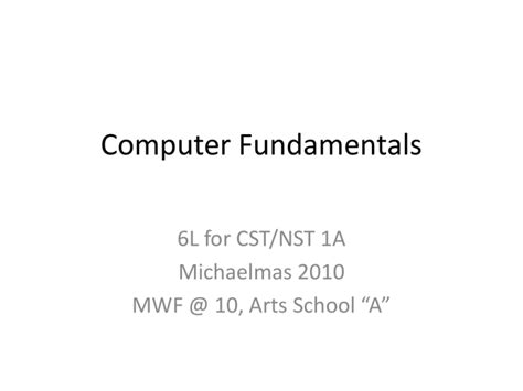 Computer Fundamentals