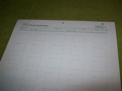 Vintage Pad Of 40 New Ibm Flowcharting Worksheet Form Paper Layout