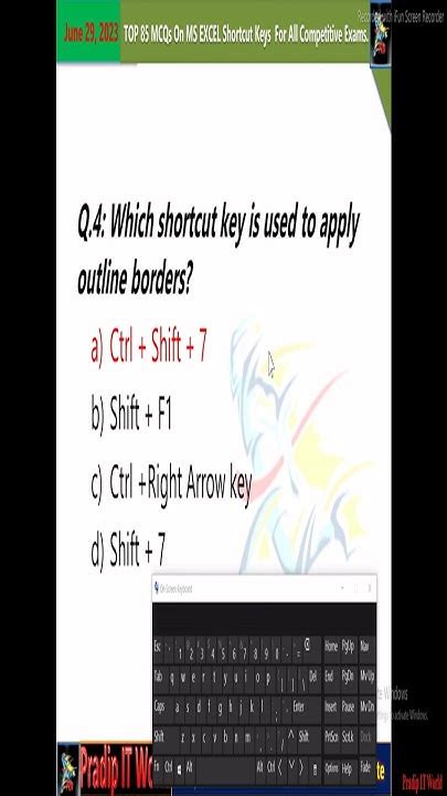 outline border in ms excel ms excel shortcut key youtu be