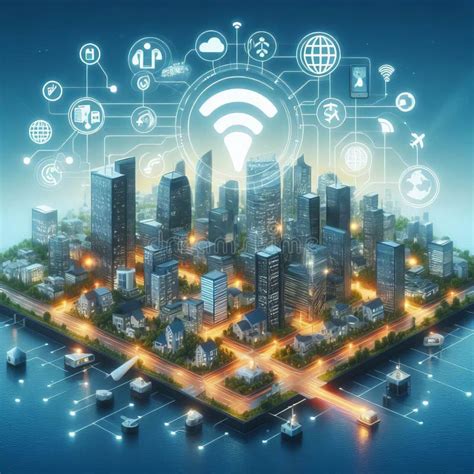 Iot Device Smart City Solutions Creating Iot Devices For Smart C Stock Illustration