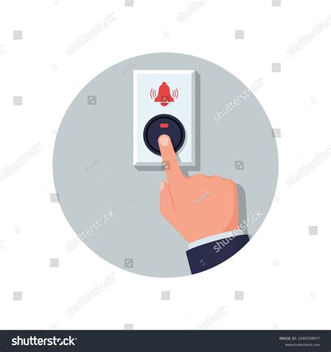 Man Presses Call Button Flat Icon Stock Vector Royalty Free