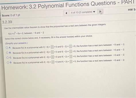 Solved Homework 3 2 Polynomial Functions Questions Pakt