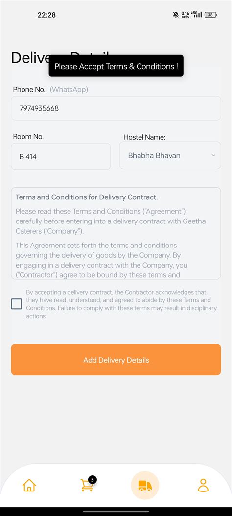 A React Native App That Allows College Students To Order Food Through Takeaway Or Delivery