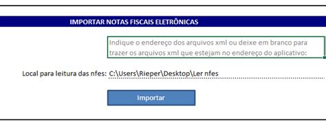 Planilha Para Importar NFE Excel VBA