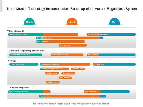 three months technology implementation roadmap of iris access